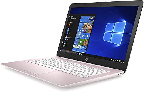 2021 HP Stream 14 HD Thin and Light Laptop, Intel Celeron N4000 Processor, 4GB RAM, 64GB eMMC, HDMI, Webcam, WiFi, Bluetooth, Windows 10 S, Rose Pink With SAM- (Renewed)
