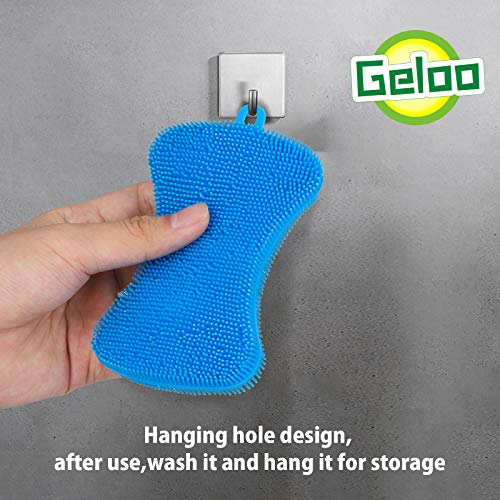 Geloo 3 Pack Silicone Sponge Kitchen Sponge, Sponges for Dishes Washing Kitchen Gadgets Cleaning Brush, Dish Sponges Double Sided Silicone Sponge Brush