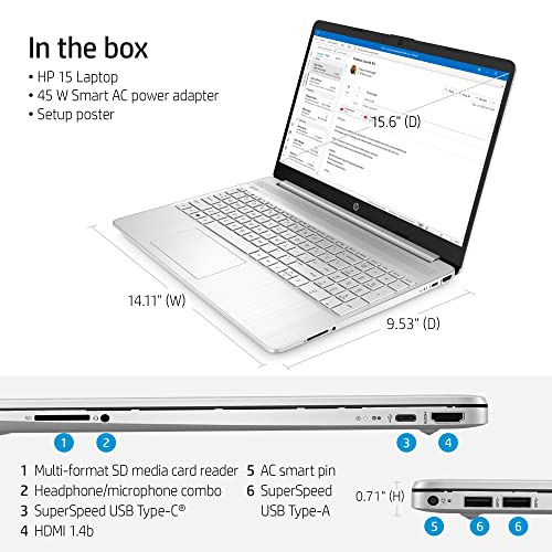 HP 2023 Pavilion 15.6’’ FHD Screen Laptop , Quad Core Intel i5-1135G7 (Upto 4.2GHz), 8GB RAM, 256GB SSD, Iris Xe Graphics HD Webcam, WiFi 6, Bluetooth, Long Hour Battery, Windows 11+HubxcelAccessory