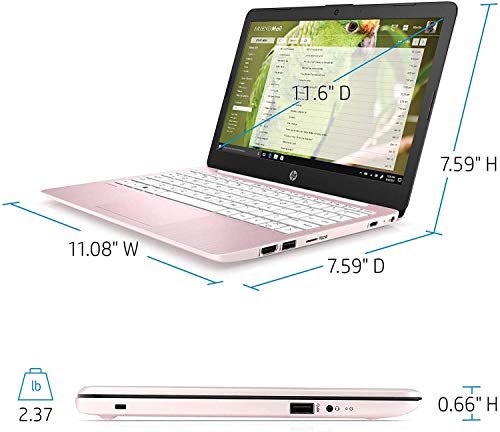 2020 HP Stream 11.6 inch Laptop Computer Intel Celeron N4020 Upto 2.8 GHz, 4GB RAM, 32GB eMMC Storage, Windows 10 Home, 13Hr Battery Life, (Rose Pink) (Renewed)