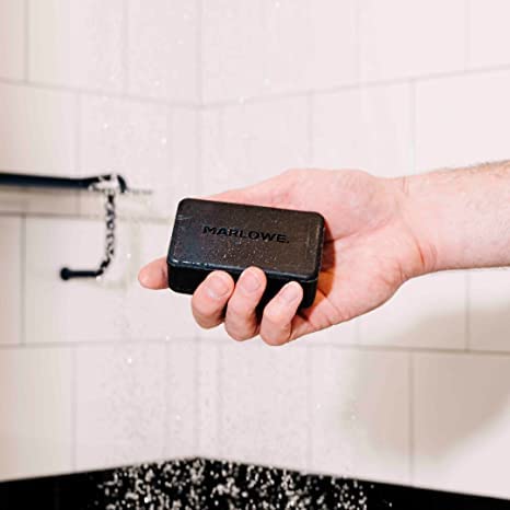 MARLOWE. No. 106 Charcoal Soap 7 oz (6 Bars) Body Bar Soap for Men, Cleansing, Purifying & Hydrating with Natural Extracts, Shea Butter, Olive Oil & Green Tea Extracts, Fresh Woodsy Scent