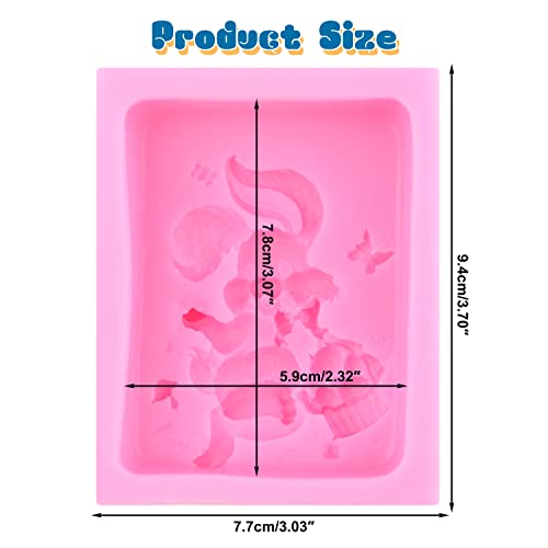 Mujiang 3D Easter Bunny Chocolate Silicone Mold Rabbit Flower Basket Fondant Mold For Cake Decorating Candy Gum Paste Polymer Clay Soap Set Of 1