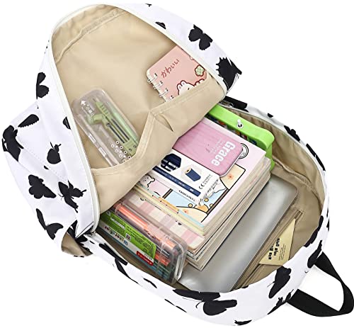 School Backpack for Teen Girls Women Laptop Backpack College Bookbags Middle School Travel Work Commuter Back Pack(Black Butterfly)