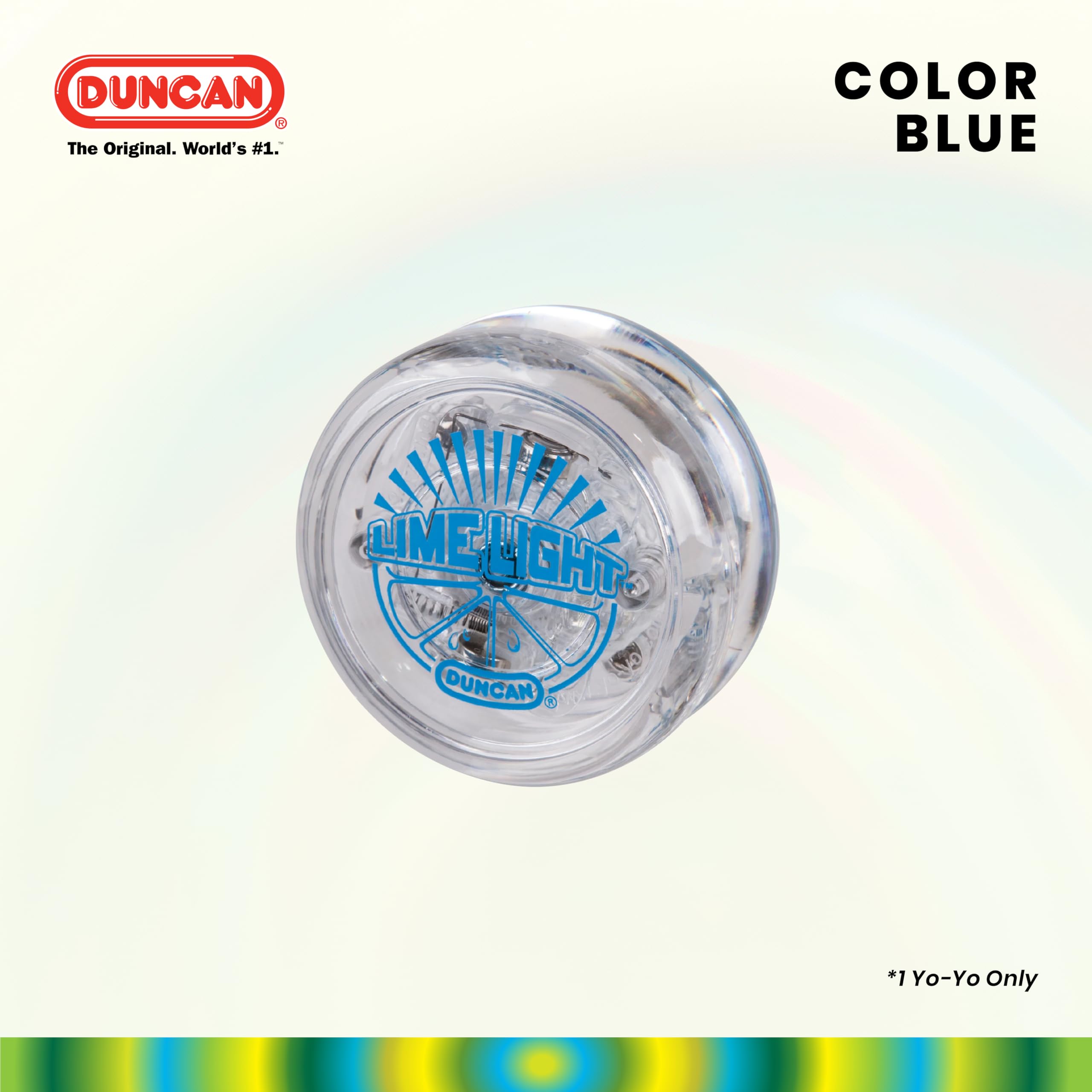 Duncan Toys Limelight LED Light-Up Yo-Yo, Beginner Level with LED Lights, Clear and Blue