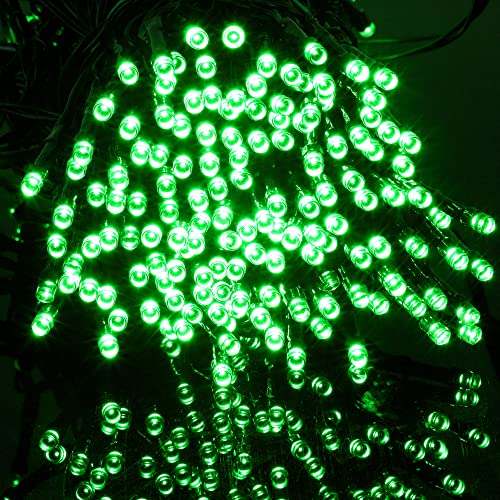 Twinkle Star Solar Halloween String Lights, 98FT 300 LED 8 Modes Solar Powered Starry Fairy Light Waterproof, Outdoor/Indoor Christmas Decor for Garden Yard Holiday Party Wedding, Green