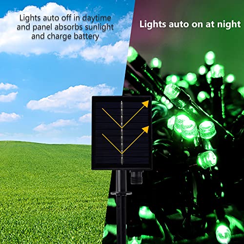 Twinkle Star Solar Halloween String Lights, 98FT 300 LED 8 Modes Solar Powered Starry Fairy Light Waterproof, Outdoor/Indoor Christmas Decor for Garden Yard Holiday Party Wedding, Green
