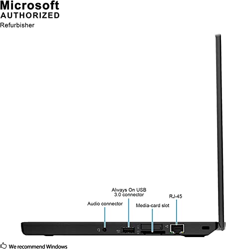 Lenovo ThinkPad X270 12.5" 8GB 256GB Intel Core i7-6600U X2 2.4GHz, Black (Renewed)
