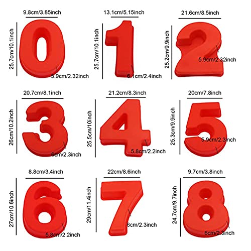 3d Silicone Number Cake Molds, Large Silicone Letter Arabic Number Fondant Cake Baking Pan for Birthday Festival BD Relationship Marry Anniversary Wedding Party,10 Inch (7)