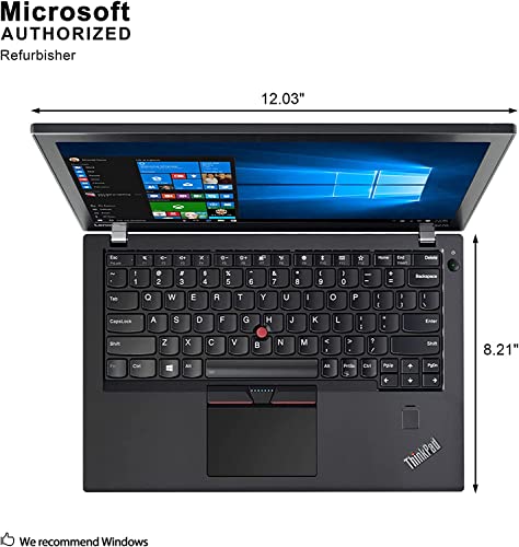 Lenovo ThinkPad X270 12.5" 8GB 256GB Intel Core i7-6600U X2 2.4GHz, Black (Renewed)