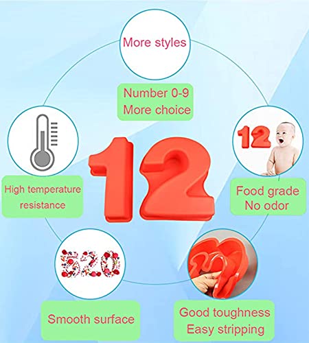 3d Silicone Number Cake Molds, Large Silicone Letter Arabic Number Fondant Cake Baking Pan for Birthday Festival BD Relationship Marry Anniversary Wedding Party,10 Inch (7)