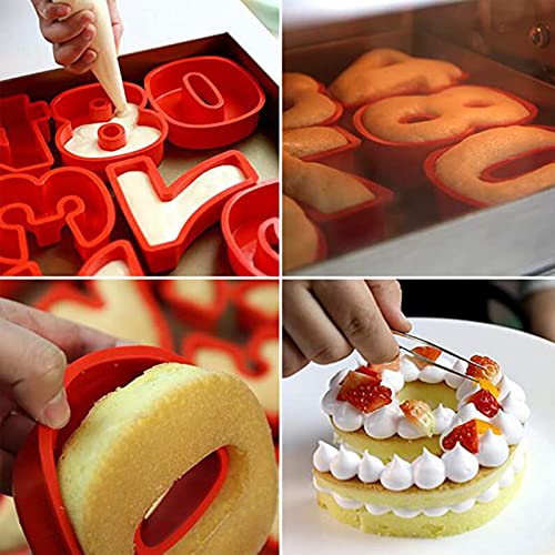 3d Silicone Number Cake Molds, Large Silicone Letter Arabic Number Fondant Cake Baking Pan for Birthday Festival BD Relationship Marry Anniversary Wedding Party,10 Inch (7)