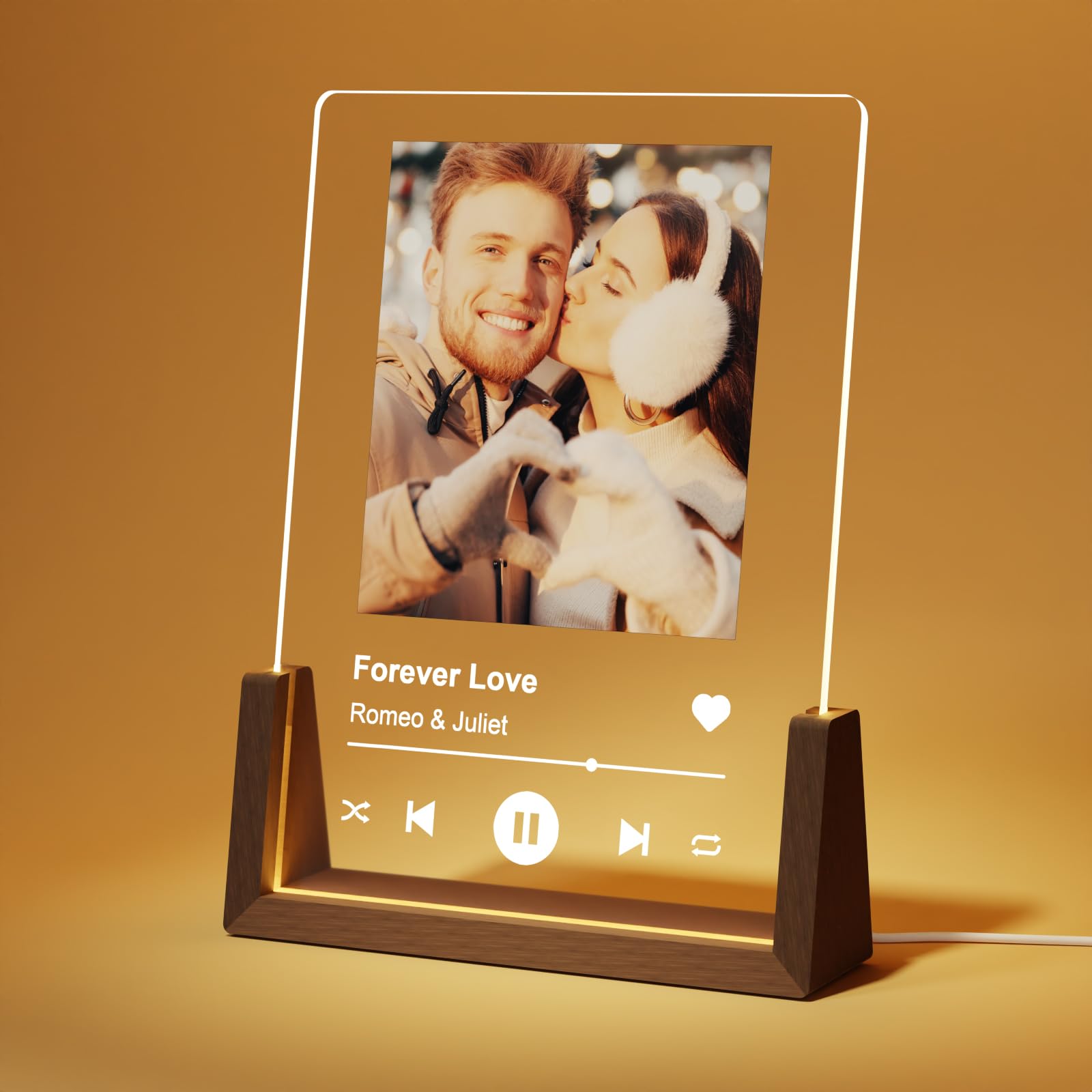 LUCKOR Spotify Decorative Plaque Personalized Gifts, Custom Gifts for Him Her, Customized Picture Frame for Boyfriend Girlfriend Couple Wife Women on Anniversary Birthday