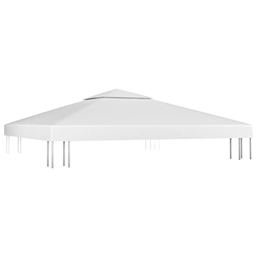 Tidyard 2-Tier Gazebo Top Cover Garden Canopy Replacement Cover with PVC Coating Sun Shade Shelter White for Party, Wedding Tent, BBQ, Camping, Pavilion Cater Tent 9.8ft x 9.8ft (L x W)