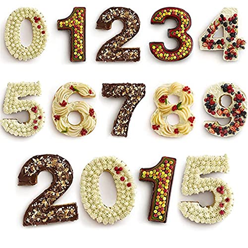 3d Silicone Number Cake Molds, Large Silicone Letter Arabic Number Fondant Cake Baking Pan for Birthday Festival BD Relationship Marry Anniversary Wedding Party,10 Inch (7)