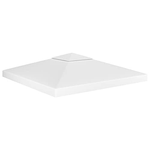 Tidyard 2-Tier Gazebo Top Cover Garden Canopy Replacement Cover with PVC Coating Sun Shade Shelter White for Party, Wedding Tent, BBQ, Camping, Pavilion Cater Tent 9.8ft x 9.8ft (L x W)