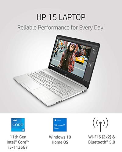 HP 15 Laptop, 11th Gen Intel Core i5-1135G7 Processor, 8 GB RAM, 256 GB SSD Storage, 15.6 Full HD IPS Display, Windows 10 Home, HP Fast Charge, Lightweight Design (15-dy2021nr, 2020) (Renewed)