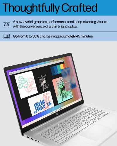 HP 17-inch Laptop, 11th Generation Intel Core i5-1135G7, Intel Iris Xe Graphics, 8 GB RAM, 512 GB SSD, Windows 11 Home (17-cn0026nr,Natural Silver) (Renewed)
