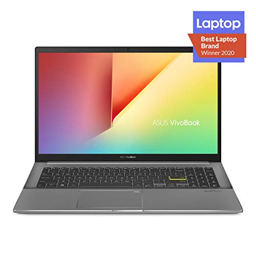 ASUS VivoBook S15 S533 Thin and Light Laptop, 15.6โ FHD Display, Intel Core i7-1165G7 CPU, 16GB DDR4 RAM, 512GB PCIe SSD, Fingerprint Reader, Wi-Fi 6, Windows 10 Home, Indie Black, S533EA-DH74
