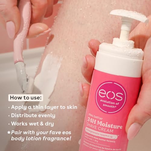 eos Shea Better Shave Cream- Pomegranate Raspberry & Lavender, 24H Moisture, Skin Care Products, 7 fl oz, 2-Pack