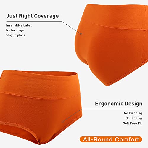 WeciBor Women's 12 Pack High Waisted Cotton Briefs Underwear Comfy Ladies Breathable Panties - Size M