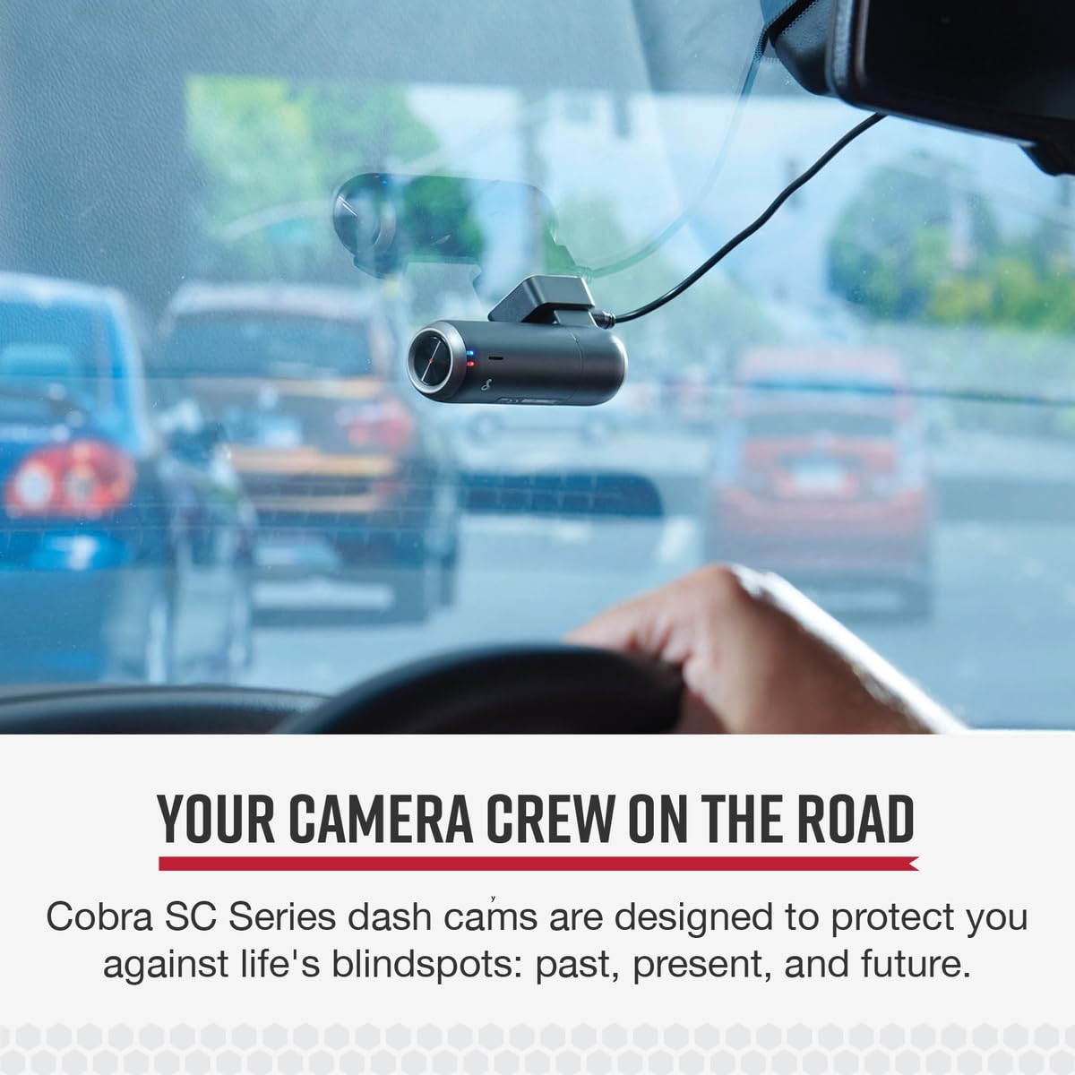 Cobra Smart Dash Cam (SC 100) - Full HD 1080P Resolution, Built-in WiFi & GPS, 140 Degree View, Live Police Alerts, Incident Reports, Emergency Mayday, Drive Smarter App, 8GB SD Card Incl., black