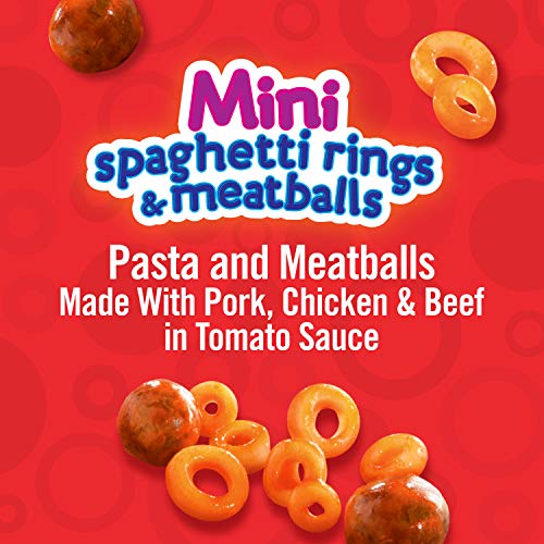 Chef Boyardee Mini Spaghetti Rings and Meatballs, Microwave Food, 7.5 OZ Microwaveable Bowl (12 Bowls)