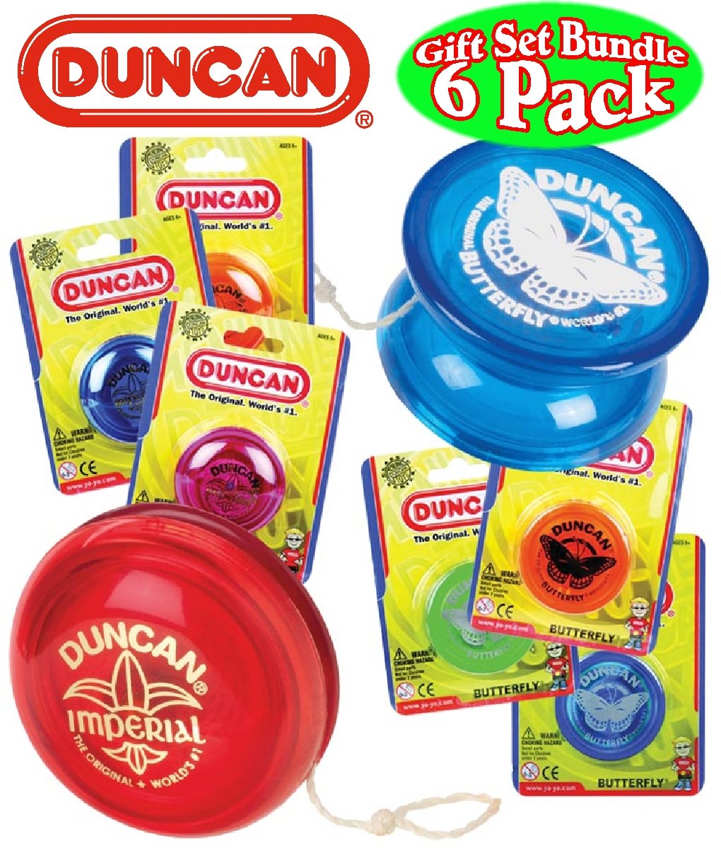 Duncan Yo-Yo Imperial (3) & Butterfly (3) Deluxe Gift Set Bundle - 6 Pack (Assorted Colors)