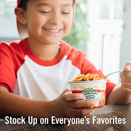 Chef Boyardee Mini Spaghetti Rings and Meatballs, Microwave Food, 7.5 OZ Microwaveable Bowl (12 Bowls)