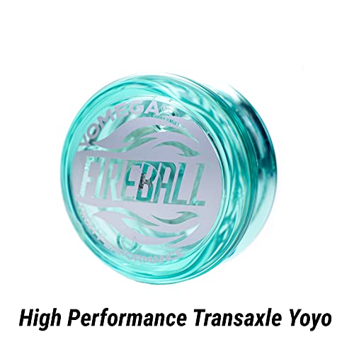 Yomega Fireball -HIGH Performance YOYOS Responsive Transaxle Yoyo, Great for Players to Perform Like Pros + Extra 2 yo yo Strings & 3 Month Warranty (Teal)