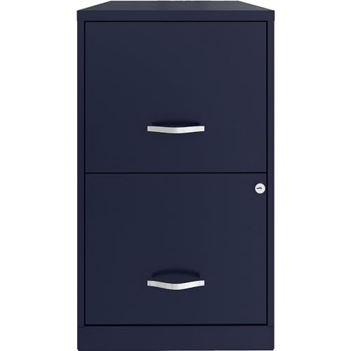 Lorell 2-Drawer File Cabinet, 14.2" x 18" x 24.5", Navy