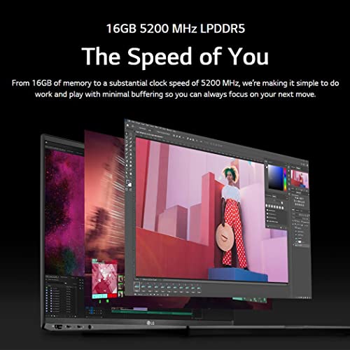 LG Gram 16 12th gen Intel Core i7-1260P Evo Platform Laptop Business, 16" WQXGA (2560 x 1600) IPS Display, Backlight Keyboard, Thunderbolt4, Wi-Fi 6E, Windows 11, 16GB RAM, 1TB PCIe SSD, HDMI Cable