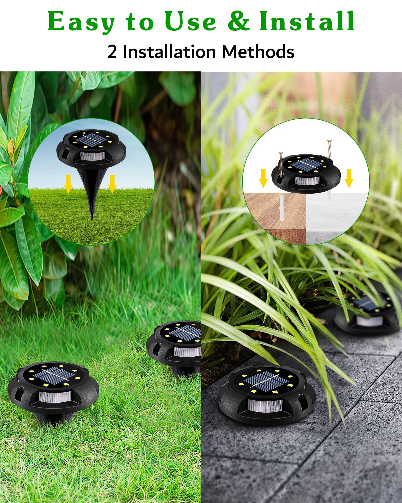 Biling Solar Pathway Lights Outdoor Uplight Sidelight, 12 Packs Blue Bright Solar Ground Lights Walkway Lights Waterproof Solar Deck Lights for Yard Walkway Garden Halloween Decorations