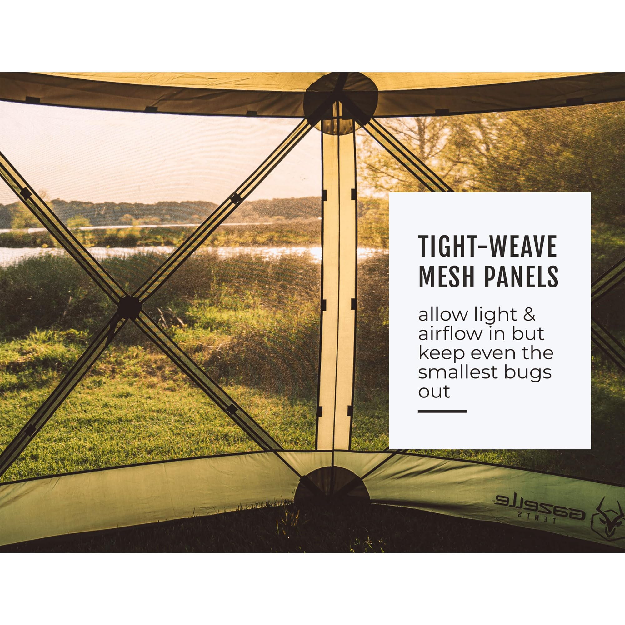 Gazelle GG601GR G6 8-Person 6-Sided Portable Pop-Up Gazebo with Mesh Wind Panels, Carry Bag, and Stakes, Alpine Green
