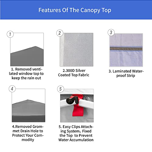 CROWN SHADES Pop Up Canopy Tent 10X10 Commercial Instant Canopy Tent Outdoor (10x10, Grey)