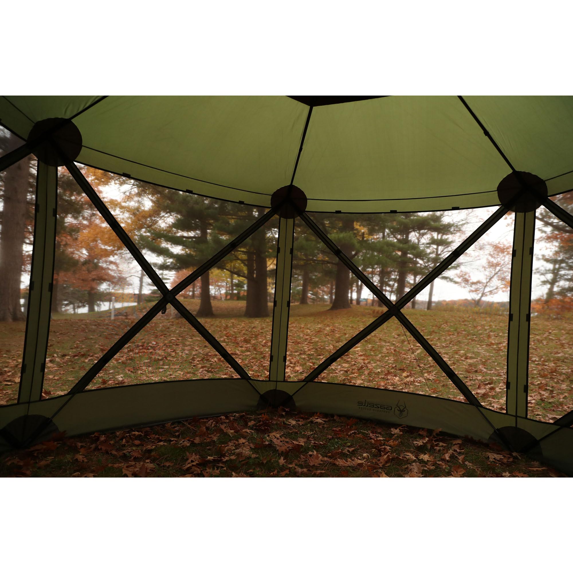 Gazelle GG601GR G6 8-Person 6-Sided Portable Pop-Up Gazebo with Mesh Wind Panels, Carry Bag, and Stakes, Alpine Green