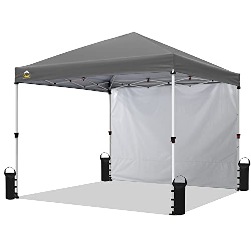 CROWN SHADES Pop Up Canopy Tent 10X10 Commercial Instant Canopy Tent Outdoor (10x10, Grey)
