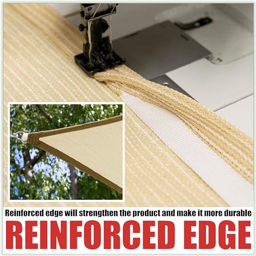 Royal Shade 12' x 18' Cream Rectangle Sun Shade Sail Canopy Outdoor Patio Fabric Screen Awning RTAPR1218 - UPF50+ 95% UV Blockage, Heavy Duty, Water & Air Permeable (We Make Custom Size)