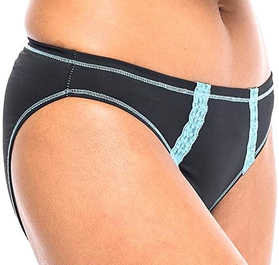 Sexy Basics Women’s 12 Pack Bikini Brief Panties | Ultra-Soft & Silky Nylon -Spandex Stretch Underwear