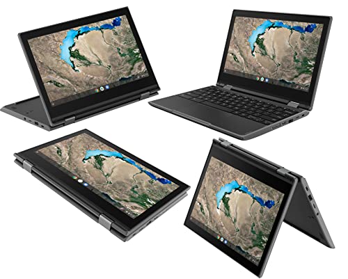 Lenovo 300e 11.6" 2-in-1 Touchscreen Chromebook (Intel N4020, 4GB RAM, 32GB Storage, Stylus, Webcam), Ruggedized & Water Resistant, Flip Convertible Home & Education Laptop, Chrome OS (Renewed)