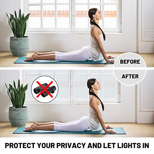 HTVRONT Window Privacy Film - Frosted Glass Window Film, Static Cling Heat Blocking Privacy Film, Window Cling for Home, Office, Bathroom Decoration (17.5"6.5ft, Matte White)
