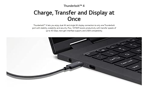 LG gram 16'' 2-in-1 Ultra-Lightweight Laptop, WQXGA(2560 x 1600) IPS 16:10 TouchDisplay, Intel Evo Core i7-1165G7, Wi-Fi 6, 21 hr BatteryLife, Thunderbolt4, Stylus Pen, Win 11(16GB RAM | 1TB PCIe SSD)