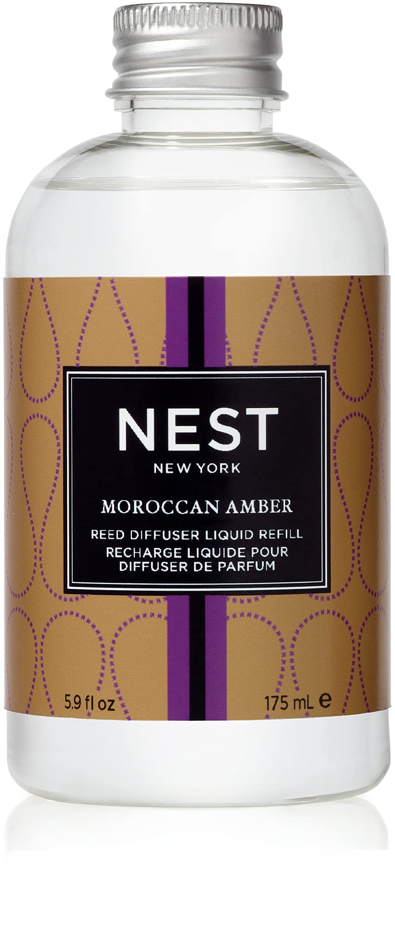 NEST New York Reed Diffuser Liquid Refill, Moroccan Amber - 5.9 fl oz - Fragrance for Up to 90 Days - Flame Free