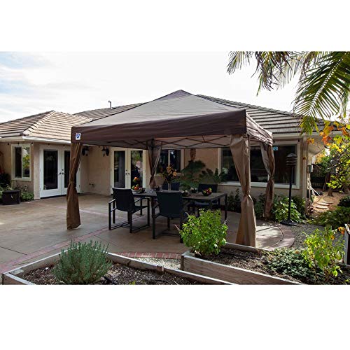Z-Shade 12 x 12 Foot Lawn, Garden, and Outdoor Event Portable Canopy Tent with Stylish Skirts, Rolling Bag, and Reliable Stake Kit, Tan