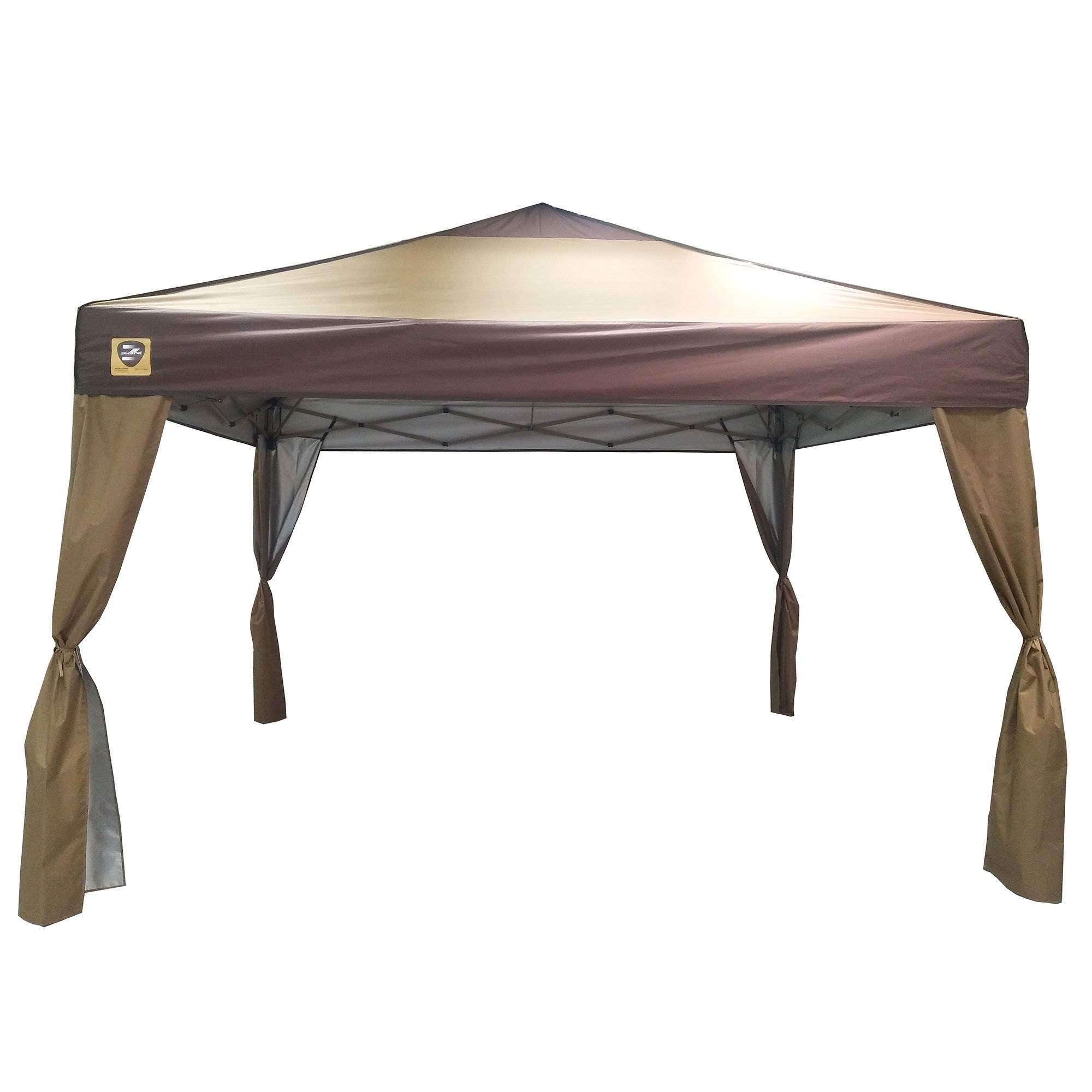 Z-Shade 12 x 12 Foot Lawn, Garden, and Outdoor Event Portable Canopy Tent with Stylish Skirts, Rolling Bag, and Reliable Stake Kit, Tan