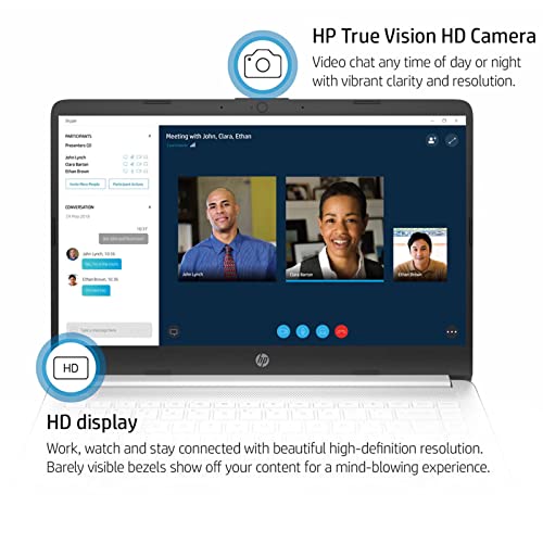 HP 14" HD (1366 x 768) BrightView Micro-Edge Laptop, Intel Celeron N4020, 4GB DDR4, 64GB eMMC, WiFi, Bluetooth, Webcam, USB 3.1 Type C, HDMI, Media Card Reader, Windows 10 S, 64GB ABYS MicroSD Card