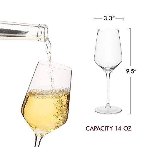 ELIXIR GLASSWARE Crystal Wine Glasses β Hand Blown Red & White Wine Glasses β Set of 4 Long Stem Wine Glasses, Premium Crystal β Wedding, Anniversary, Christmas β 13 oz, Clear