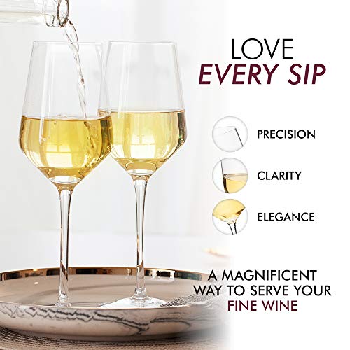 ELIXIR GLASSWARE Crystal Wine Glasses β Hand Blown Red & White Wine Glasses β Set of 4 Long Stem Wine Glasses, Premium Crystal β Wedding, Anniversary, Christmas β 13 oz, Clear