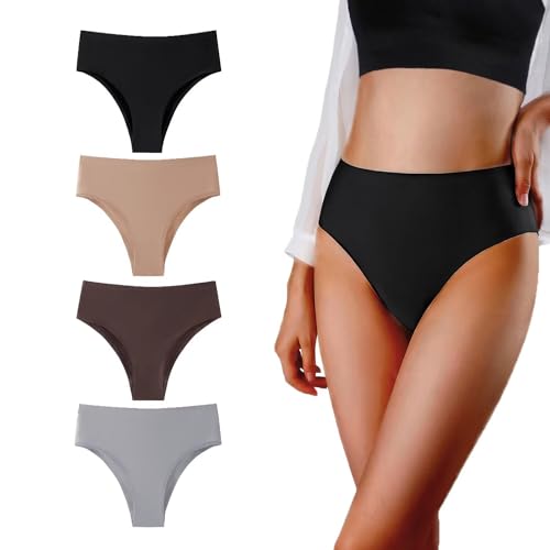 Yunleeb Breathable Underwear for Women No Panty Lines ladies Underwear Pack 4 (XS~XL) MIX2 S