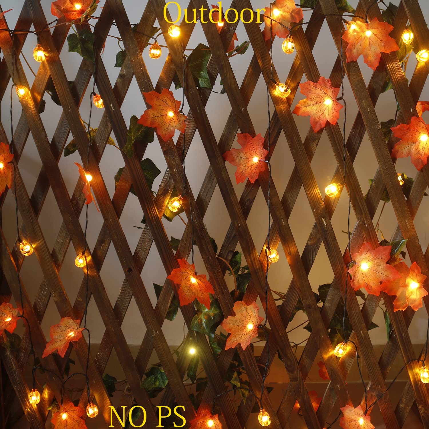 Xingpold Fall Decor Solar Pumpkin Maple Leaf String Lights Outdoor, 50LED 30ft Fall Garland with Lights Waterproof Pumpkin Lights for Thanksgiving Halloween Autumn Door Porch Home Garden Decorations