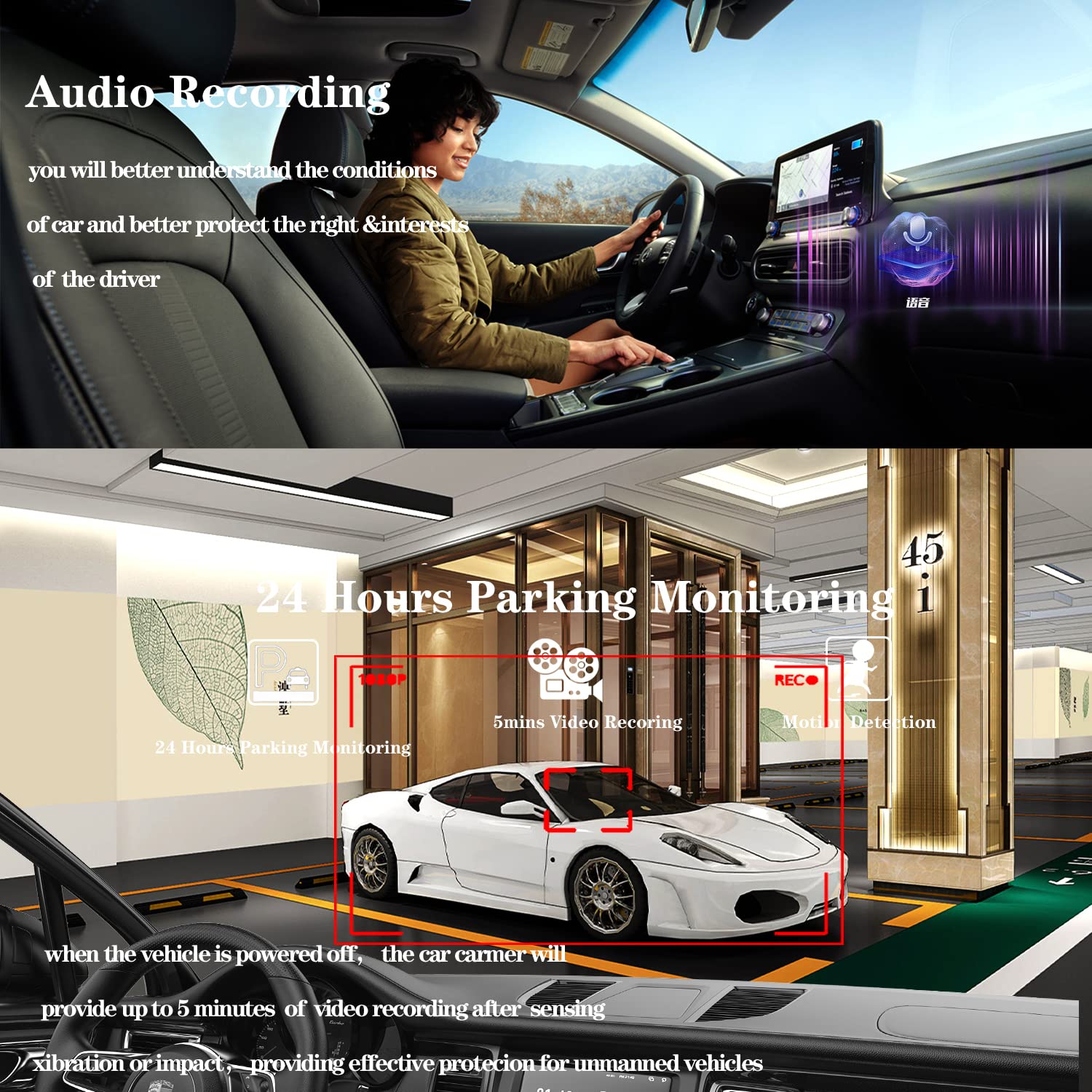 Dash cam Front and Rear, Manymiba car Camera 1080P with 32G SD Card, Dash Camera with 2.0 inch IPS Screen 170° Wide Angle, Night Vision, WDR, G-Sensor, Parking Mode, Audio Recording,dashcam
